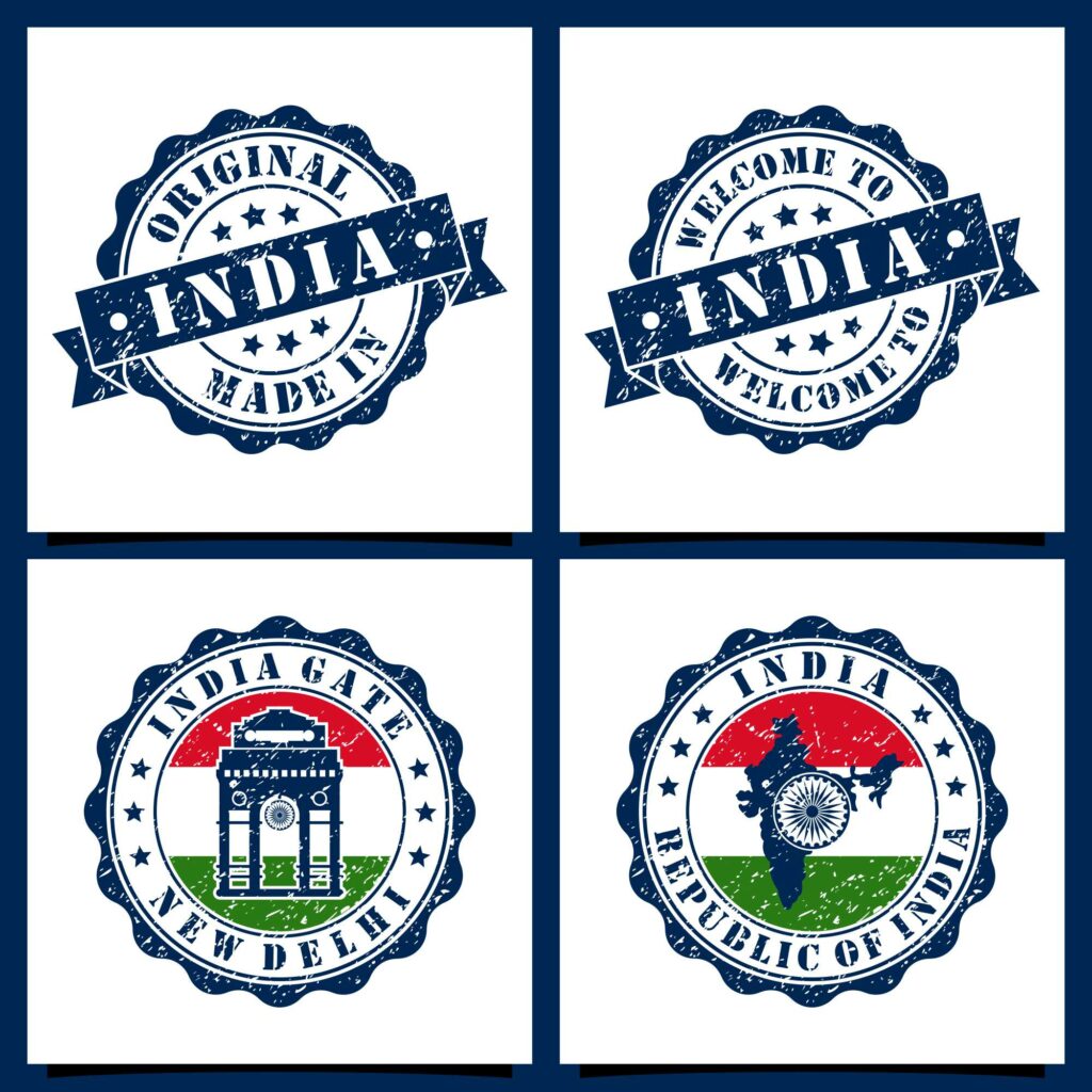 welcome to India vector stamps logo design collection - $4 - MasterBundles