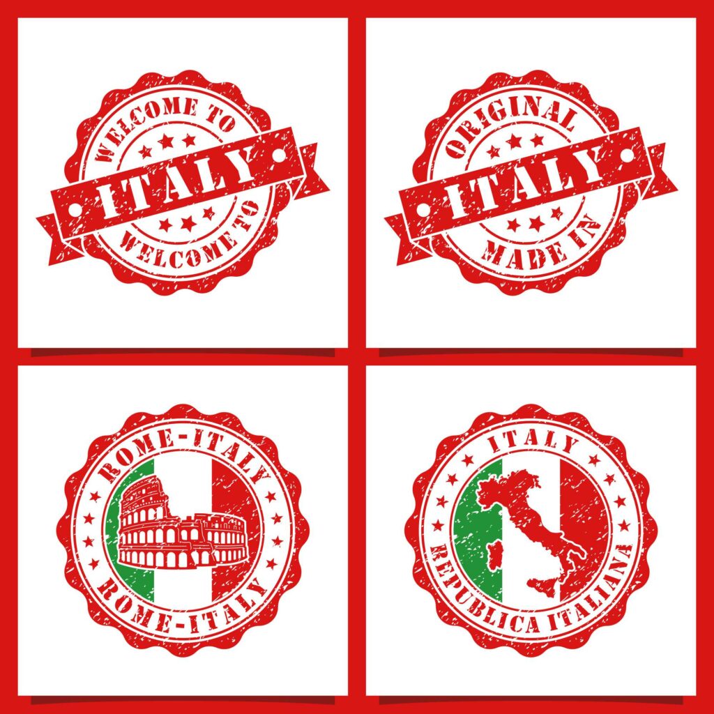Welcome to Italy stamps vector logo design collection - $4 - MasterBundles