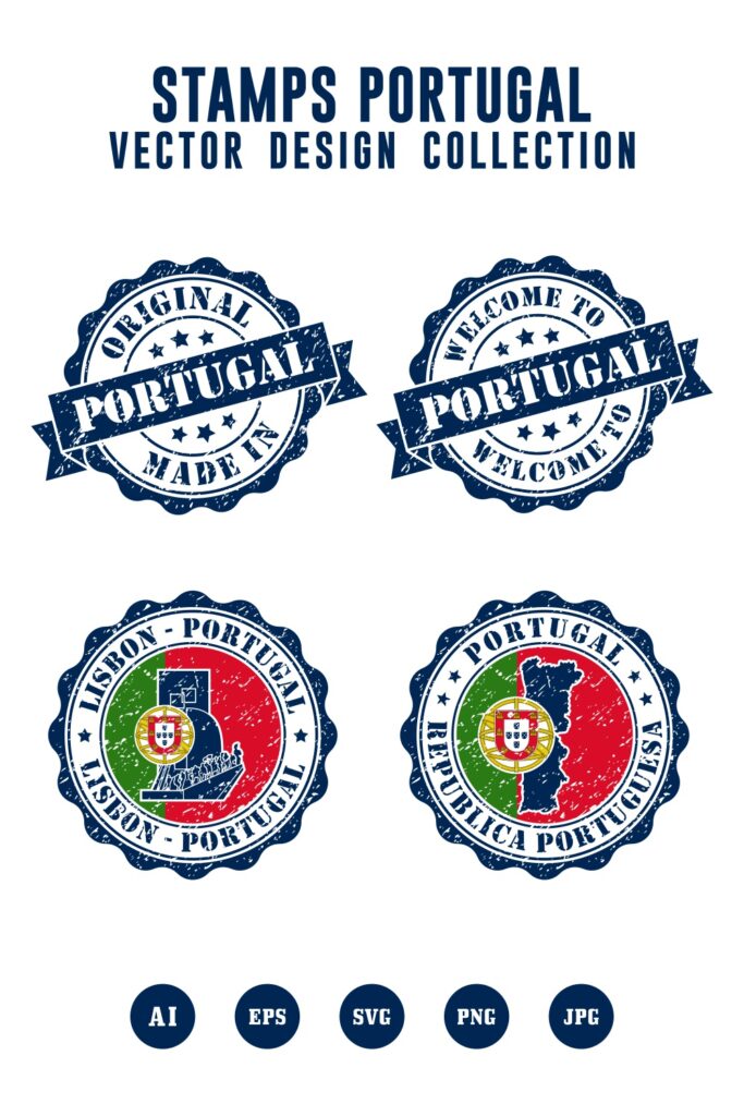 Welcome to lisbon portugal vector stamps logo collection - $4 ...