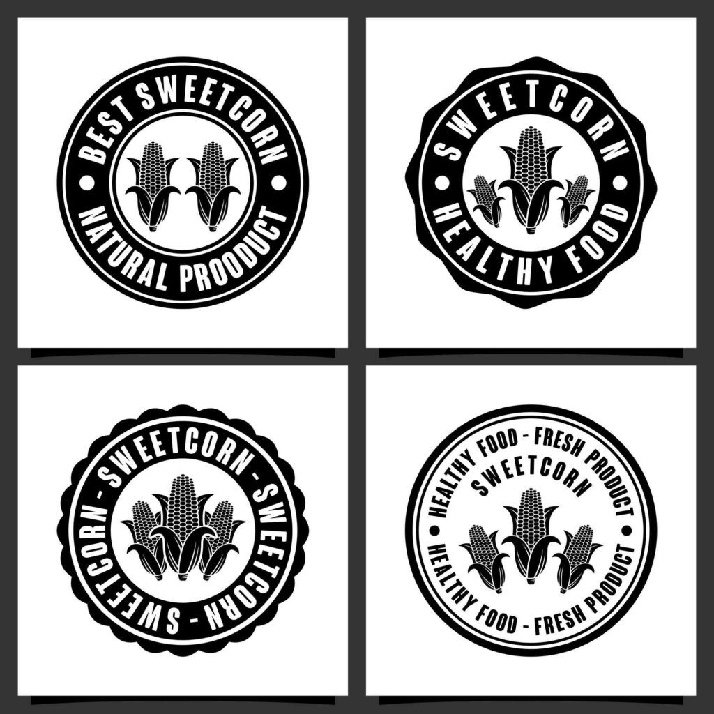 Set Sweetcorn vector badge design collection - $6 - MasterBundles