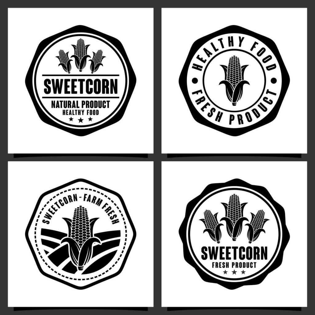 Set Sweetcorn vector badge design collection - $6 - MasterBundles