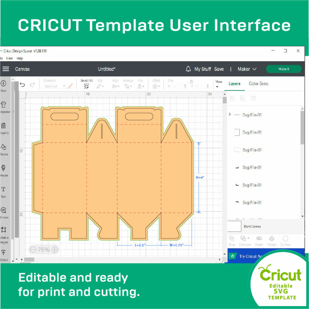 Tall Gable Box, Dieline Template - MasterBundles