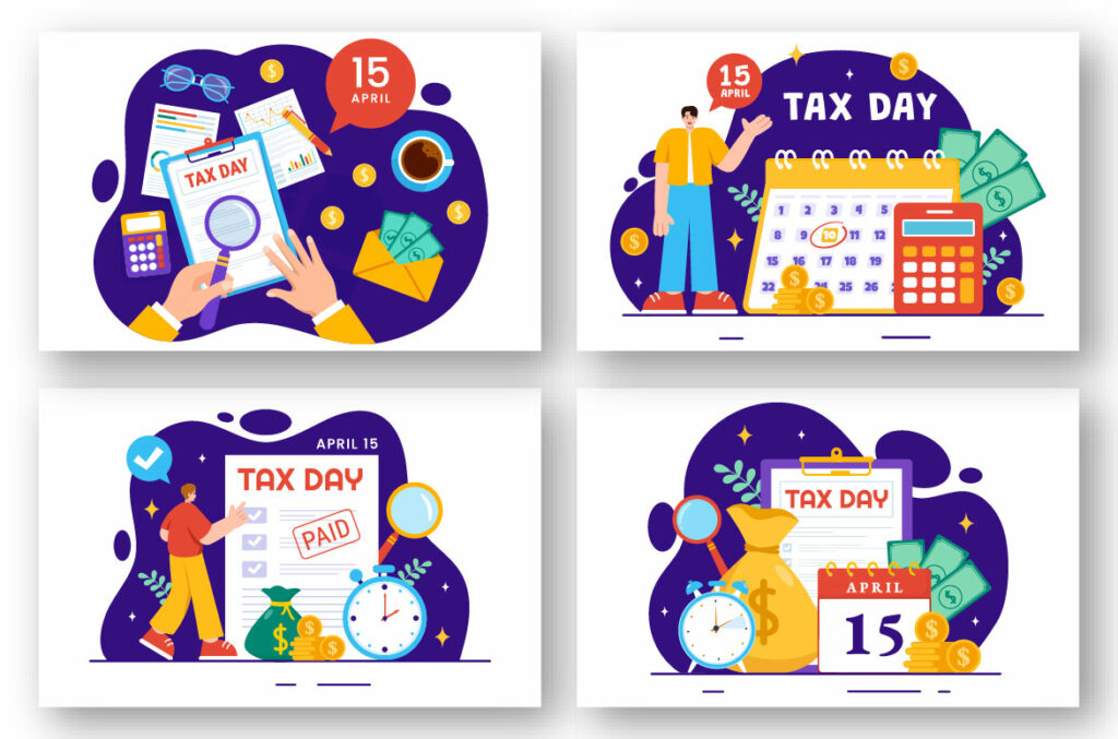 12 Tax Day Illustration - MasterBundles