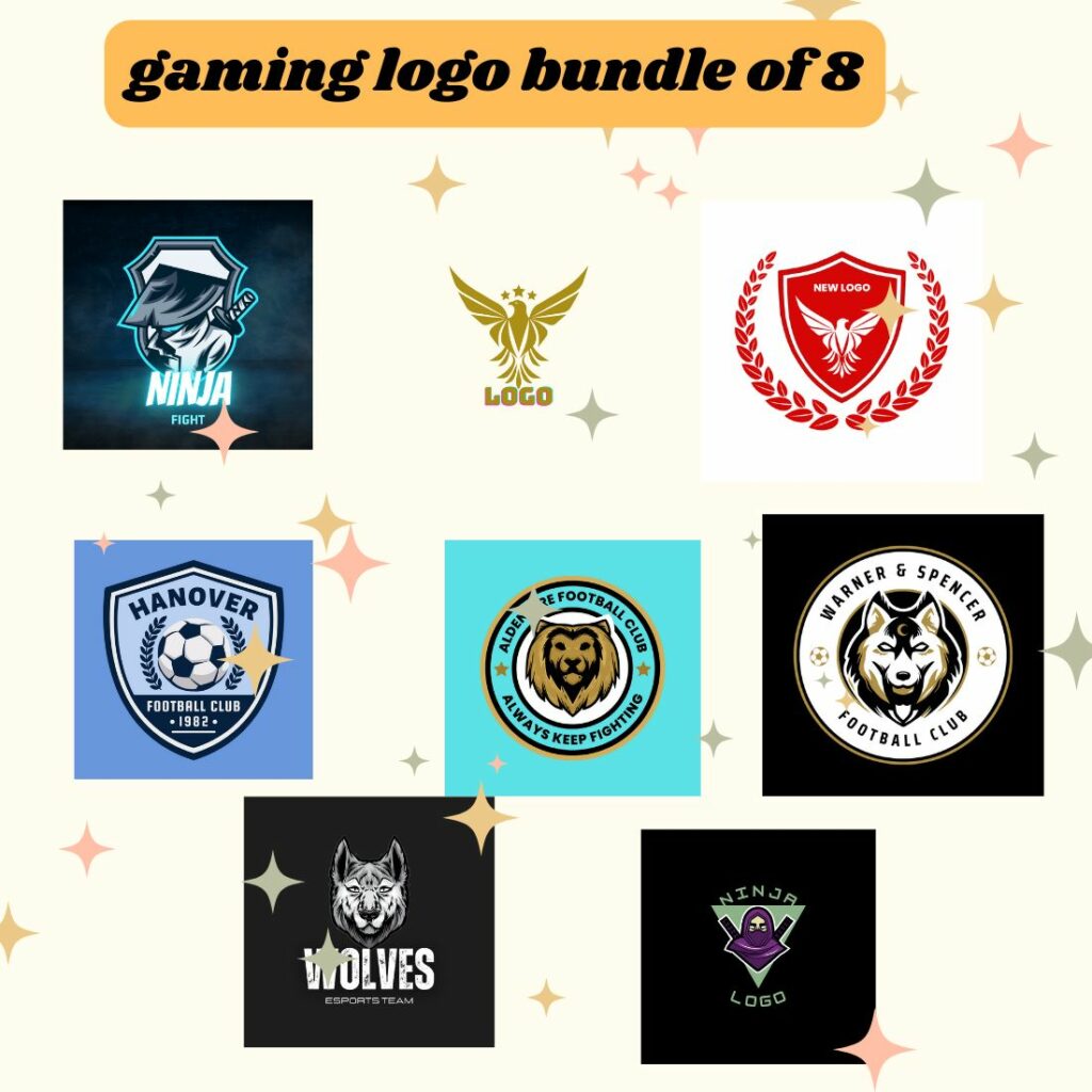 Gaming Logo Bundle of 8, Gaming Logo, Logo - MasterBundles