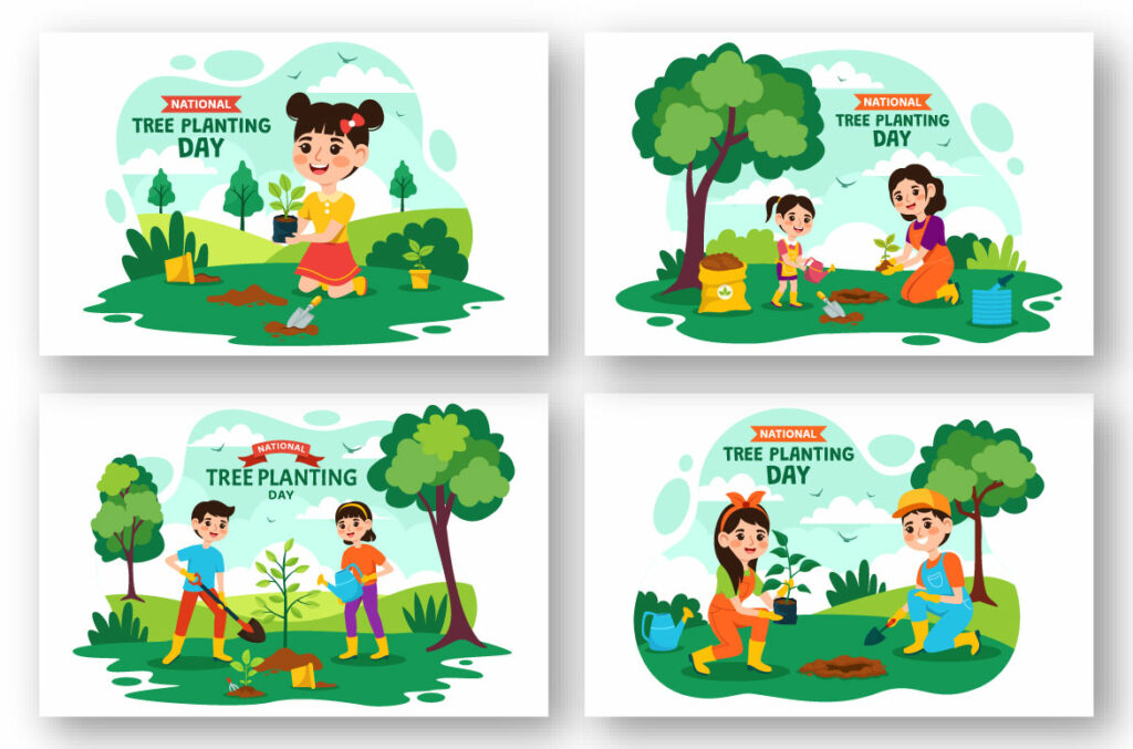 12 National Tree Planting Day Illustration - MasterBundles