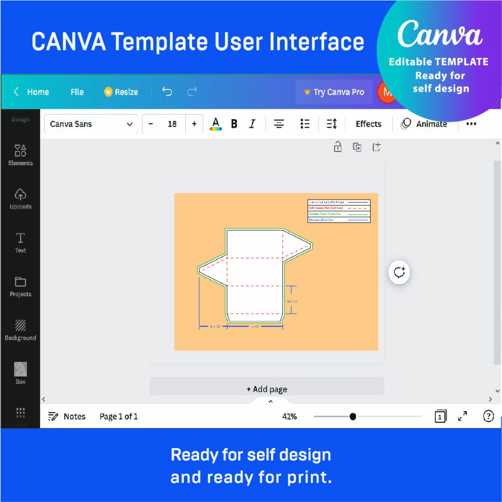 Triangle Box, Dieline Template - MasterBundles