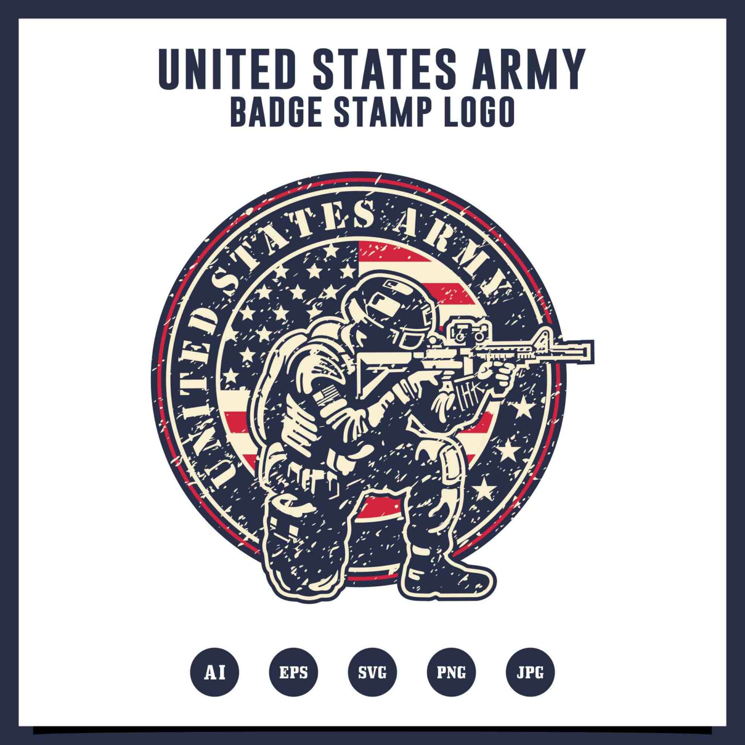 Set United states army badge logo design - $5 - MasterBundles