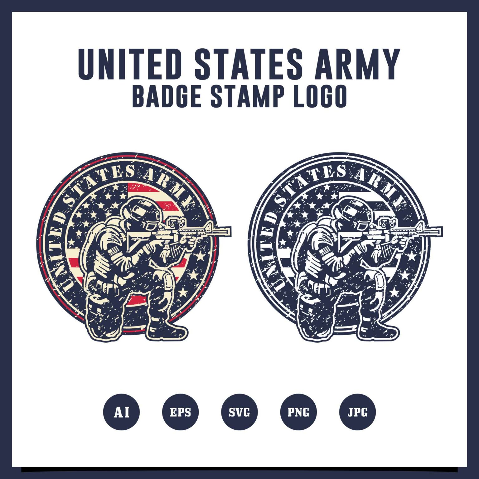 Set United states army badge logo design - $5 - MasterBundles