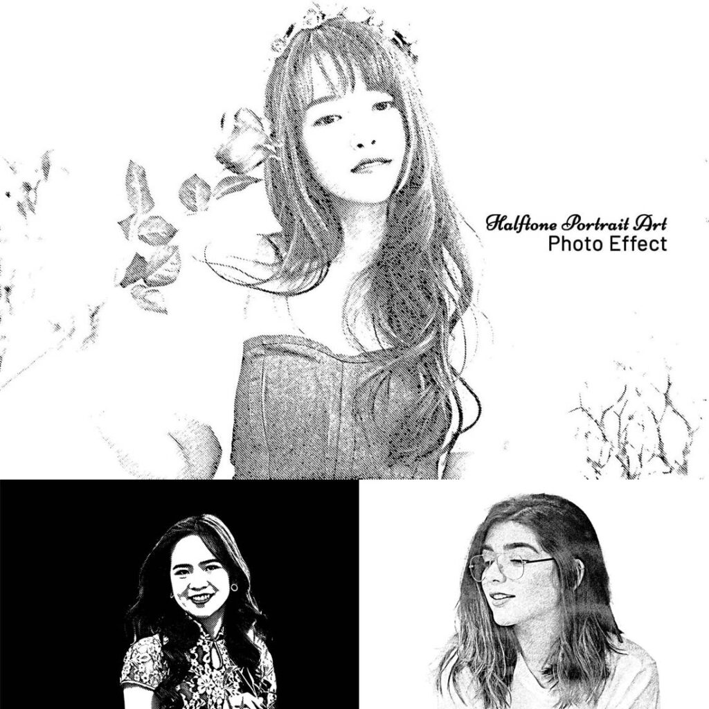 Halftone portrait art photo effect - MasterBundles