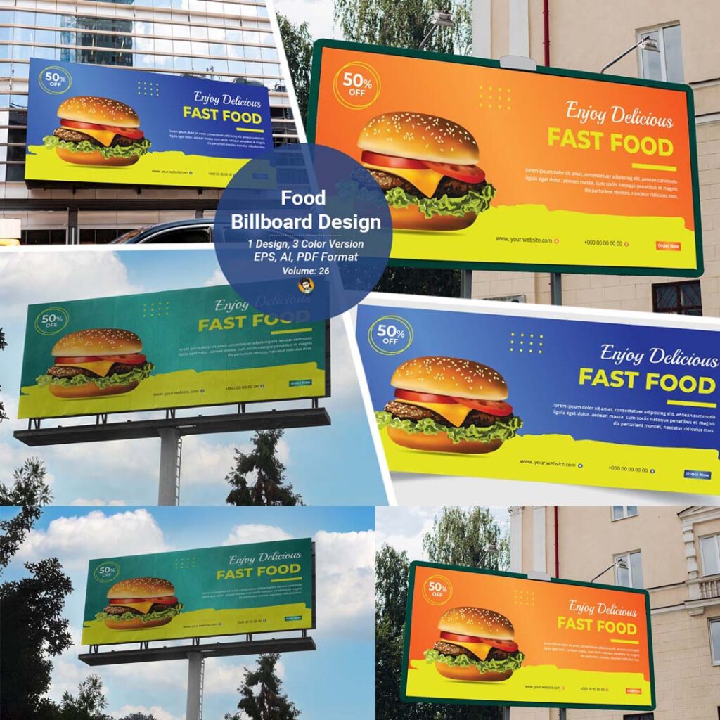 Healthy Food Billboard Design - MasterBundles