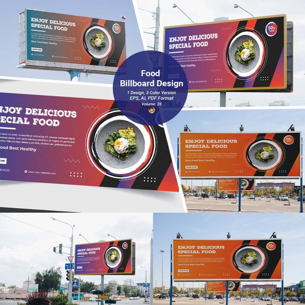 Fast Food Billboard Template V-25 - MasterBundles