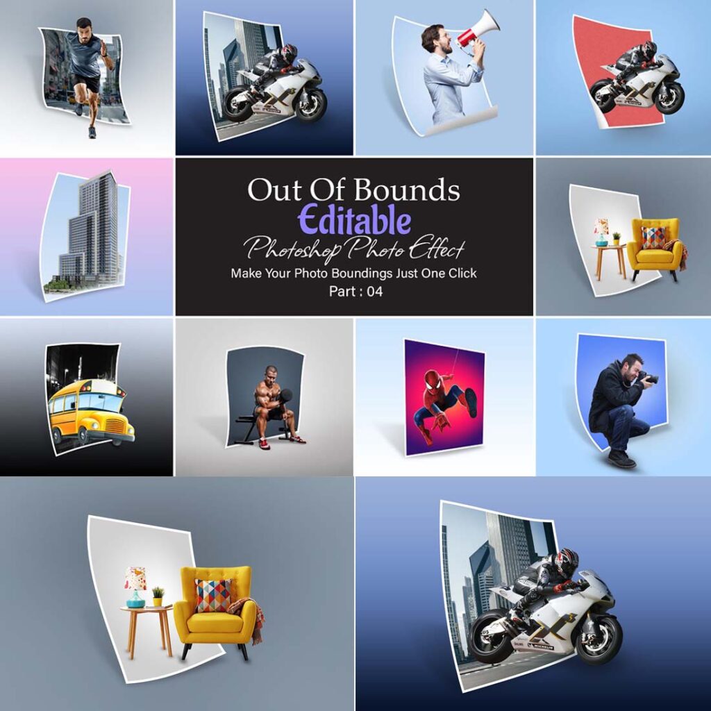 Pop Out Photoshop Photo Template - MasterBundles