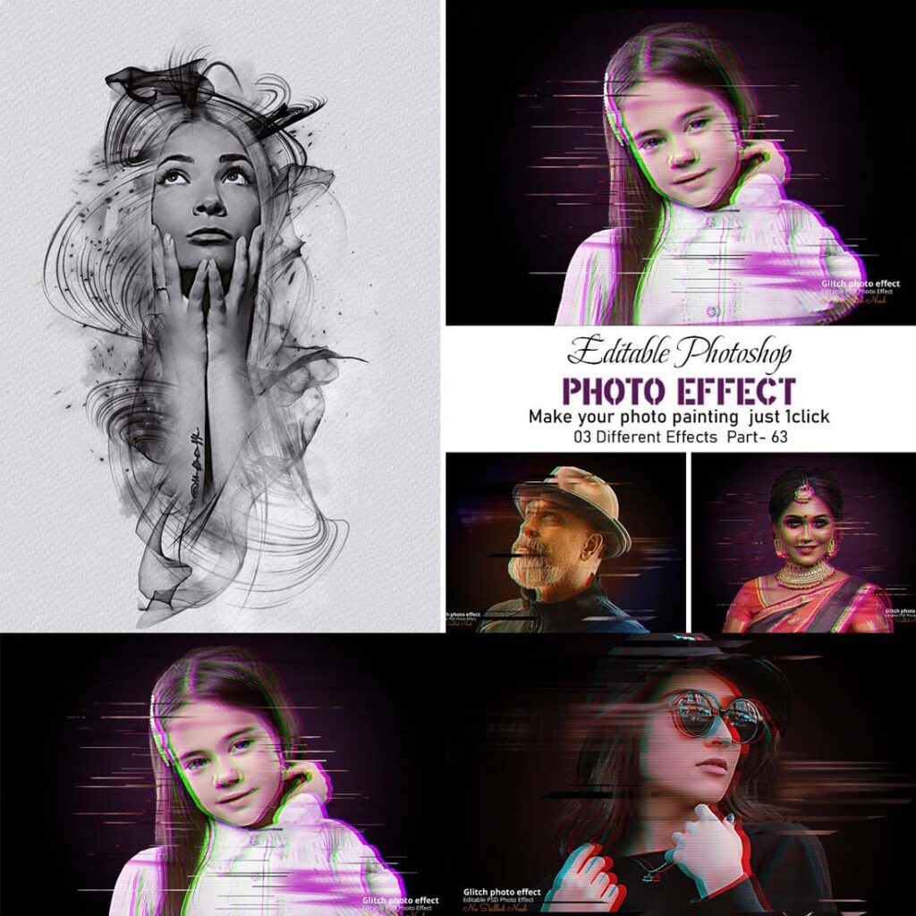 Smoke & Glitch Photo Effect - MasterBundles