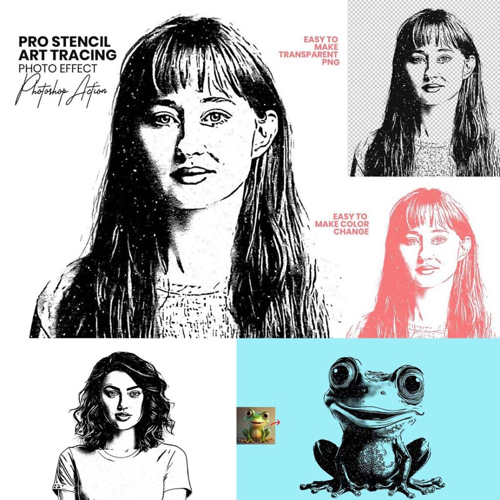 Pro Stencil Art Tracing Action - MasterBundles