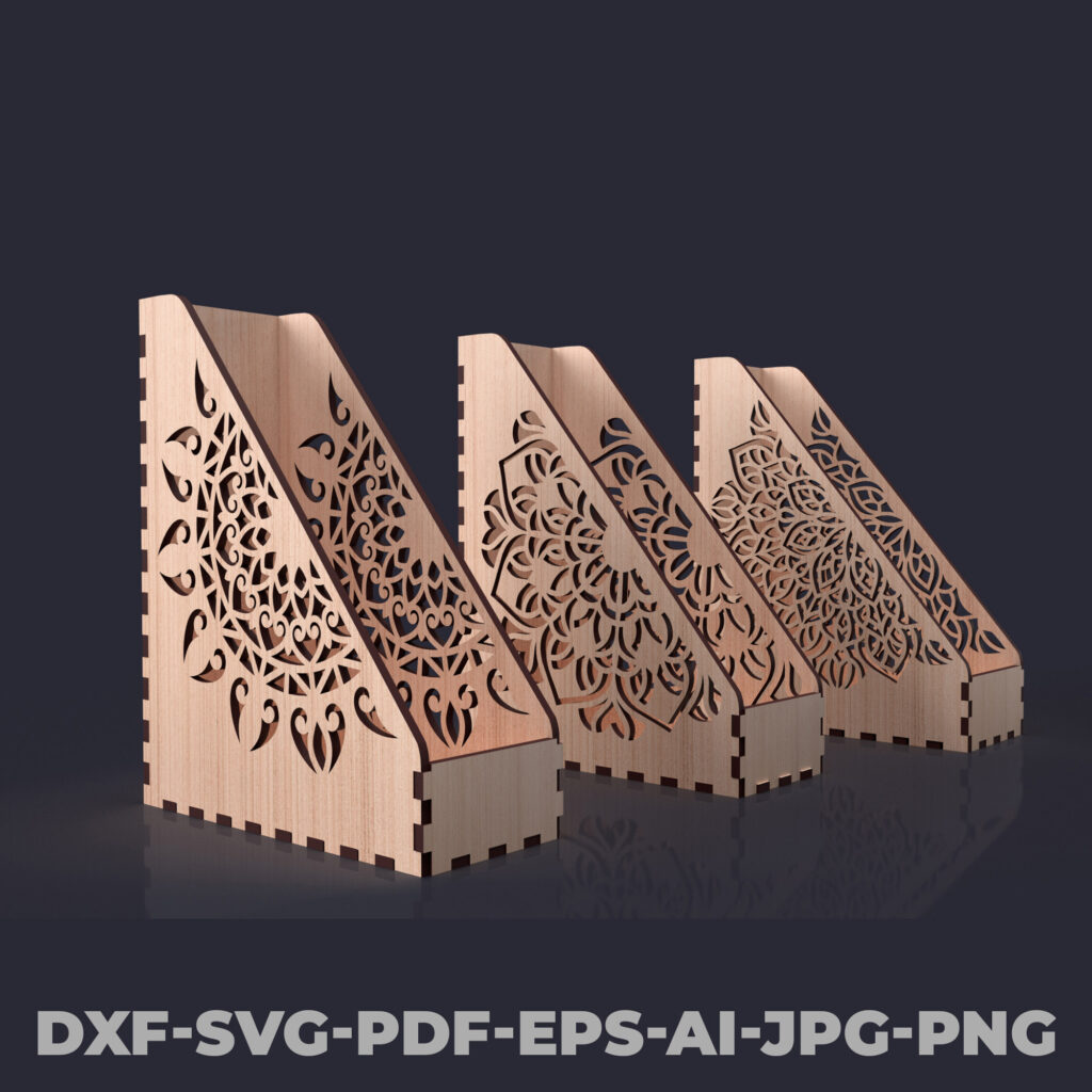 Laser Cut Desk Document Rack Office File Holder - MasterBundles