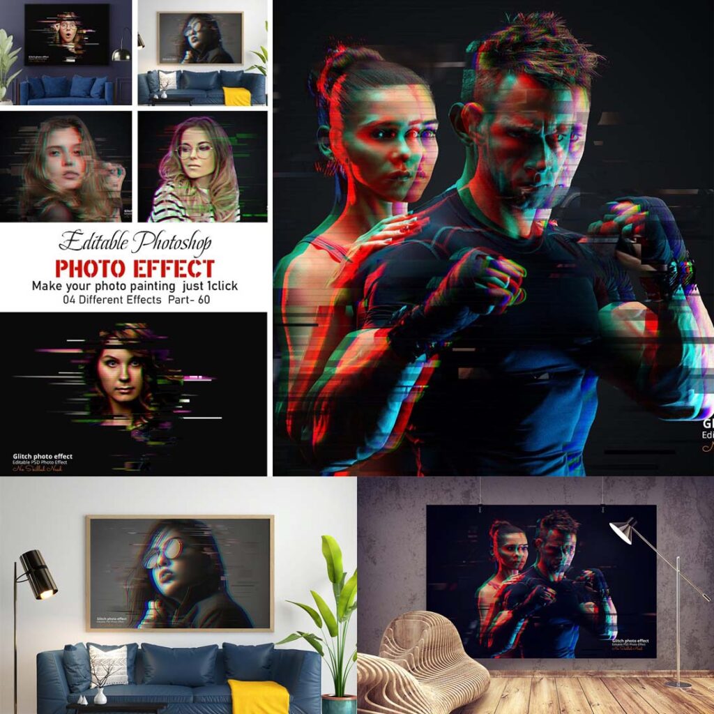 Editable Glitch Photo Effect - MasterBundles