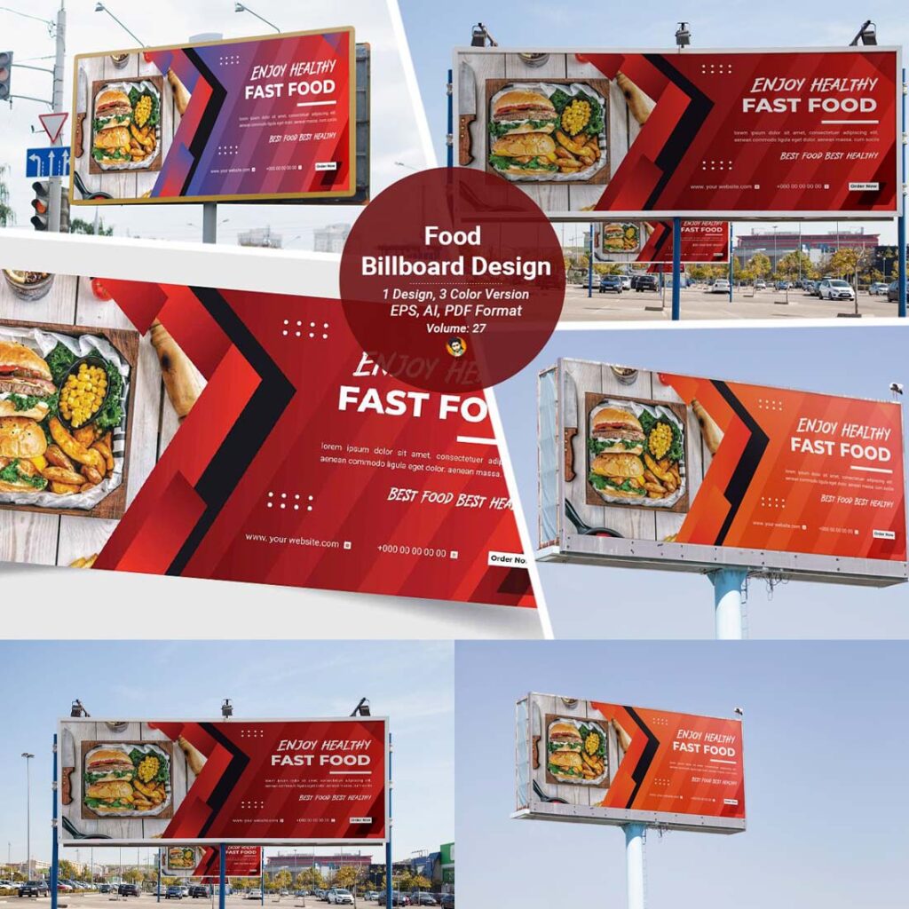 Fast Food Billboard Template - MasterBundles