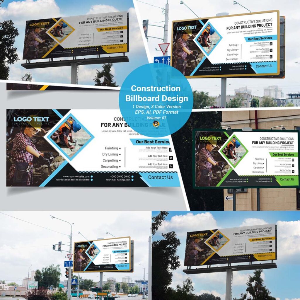 Construction Company Billboard - MasterBundles