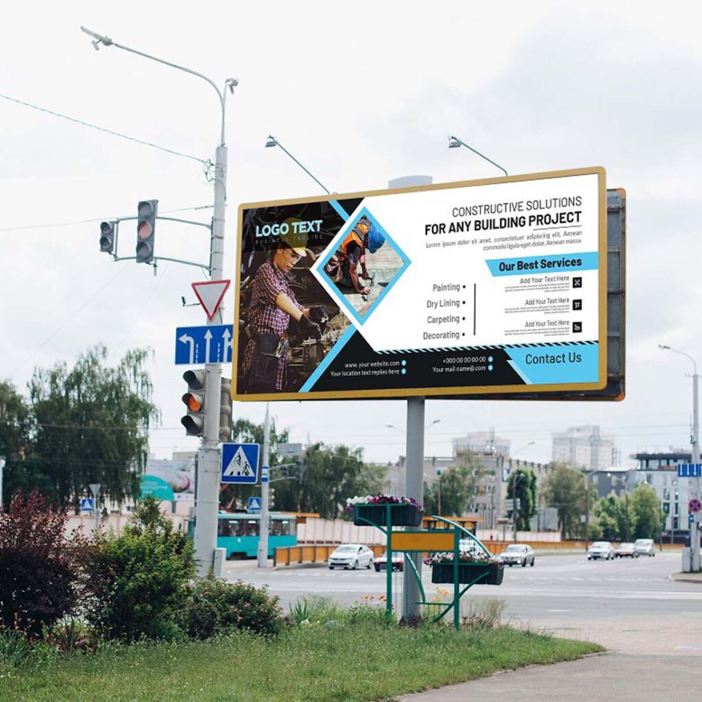 Construction Company Billboard - MasterBundles