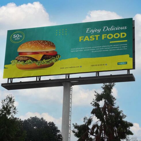 Healthy Food Billboard Design - MasterBundles