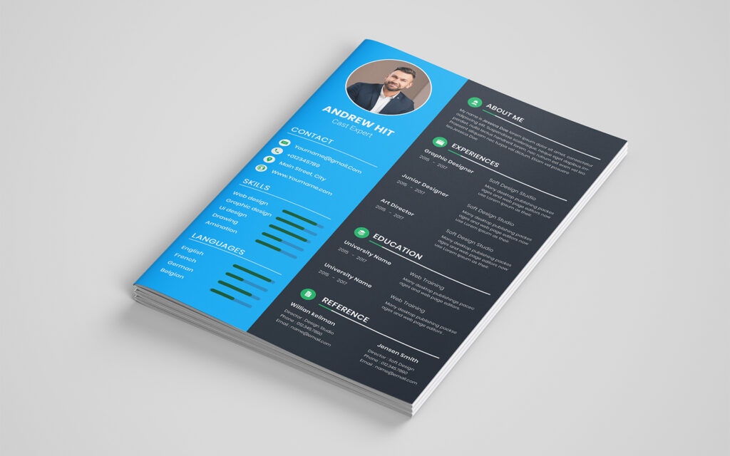 Andrew Blue Resume | CV Template - MasterBundles