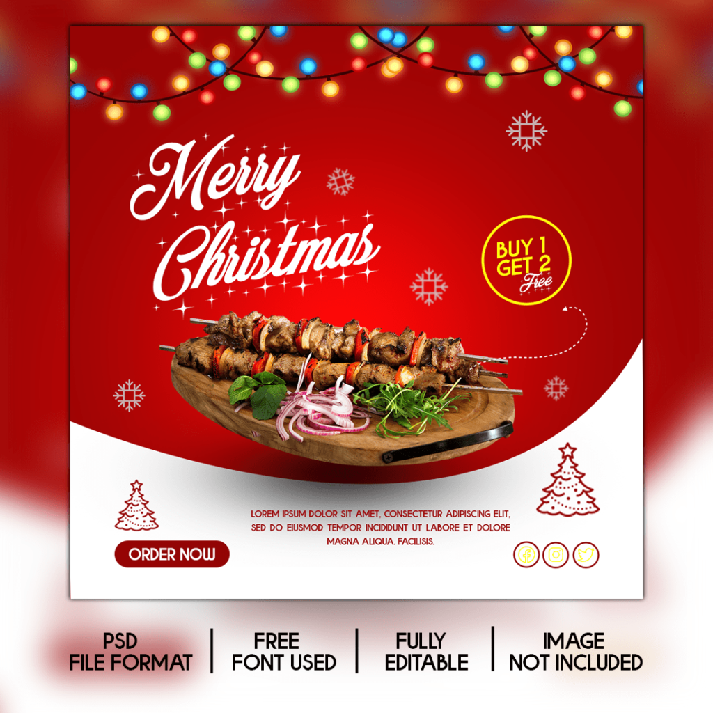 Christmas Social Media Post Template - MasterBundles