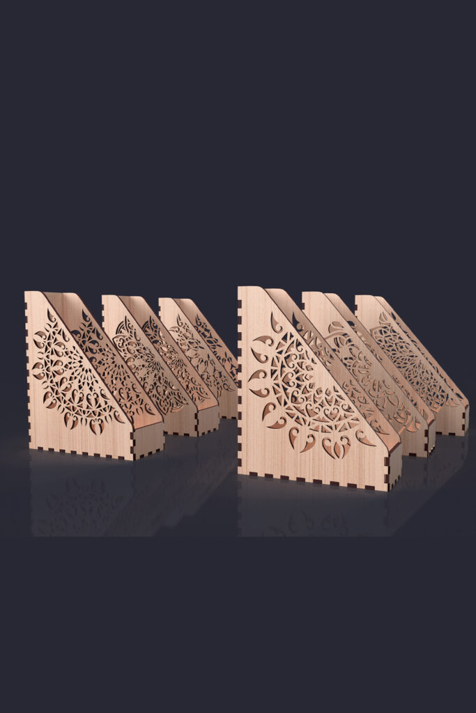 Laser Cut Desk Document Rack Office File Holder - MasterBundles