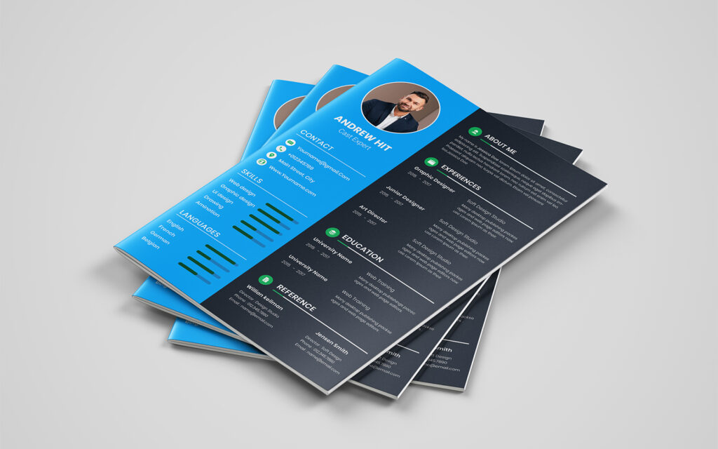 Andrew Blue Resume | CV Template - MasterBundles
