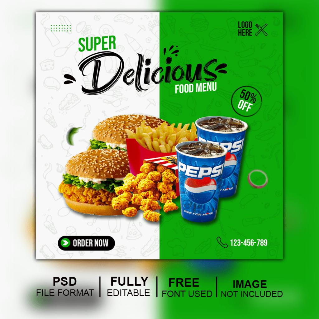 Social Media Food Post Design - MasterBundles