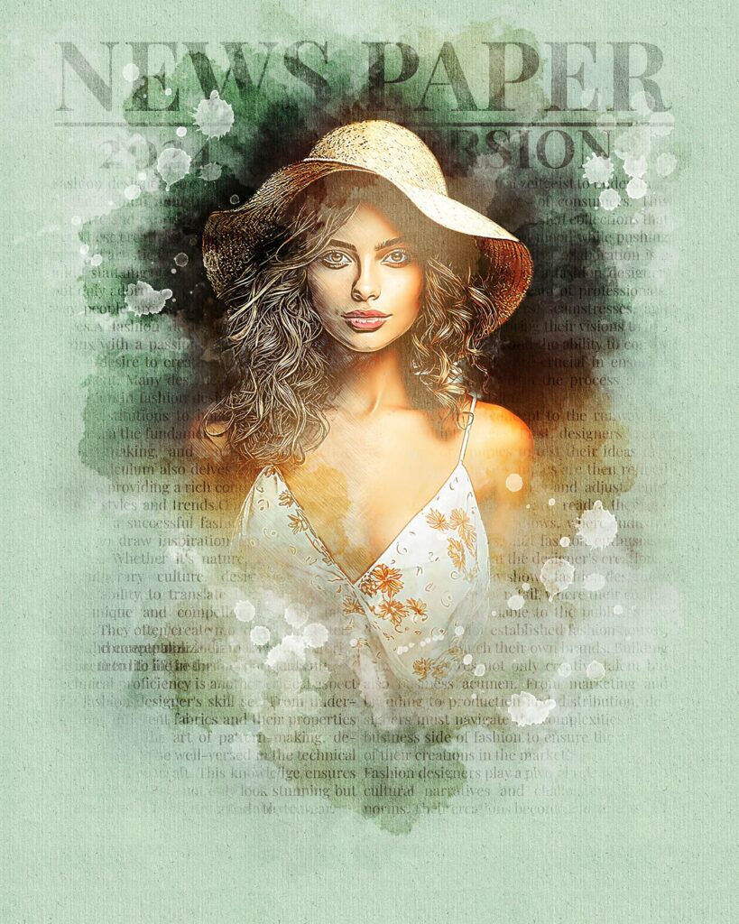 News Paper Mixed Media Art Effect - MasterBundles