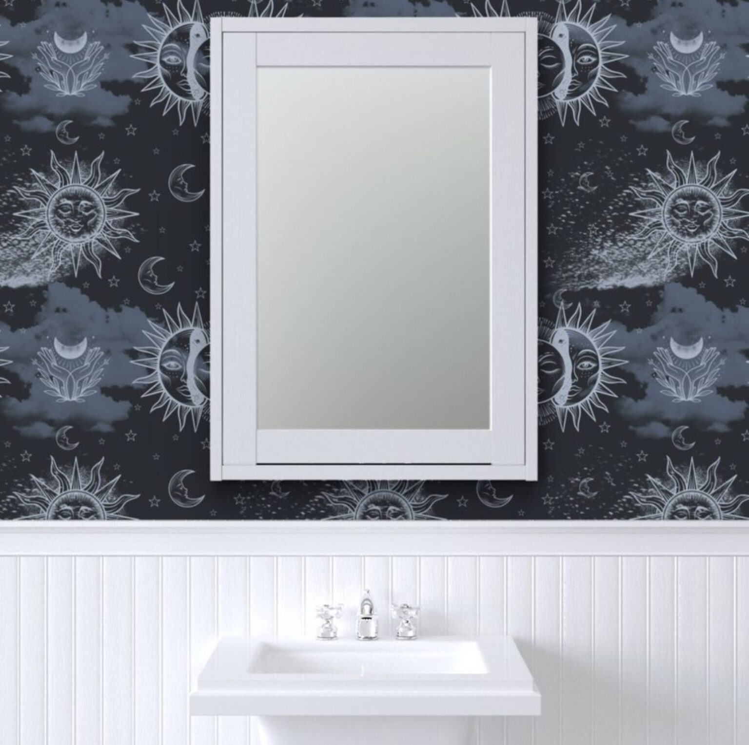 StellarRay Enigma: Celestial Sun Seamless Pattern with Mystical Vibes