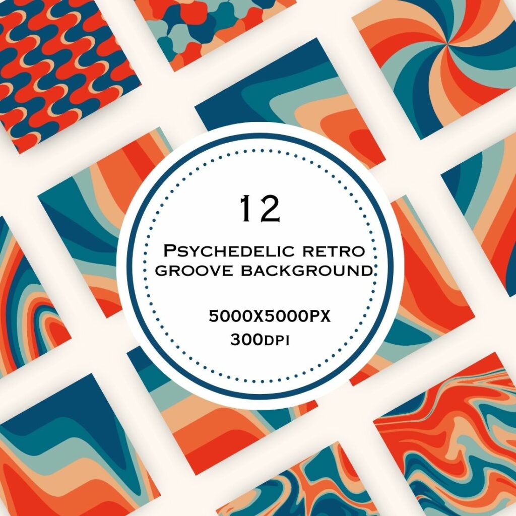 Psychedelic retro groove background - MasterBundles