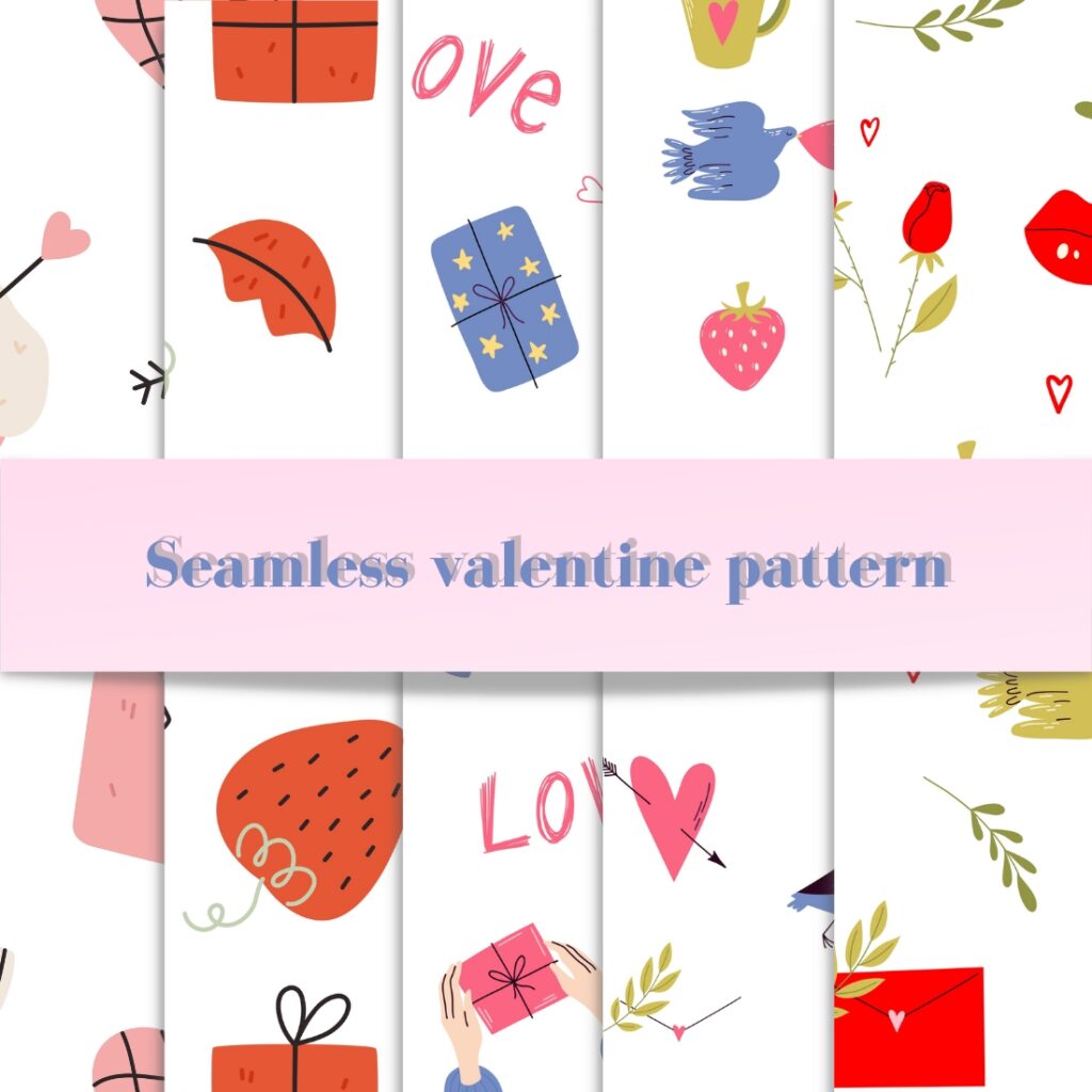 Seamless valentine pattern - MasterBundles