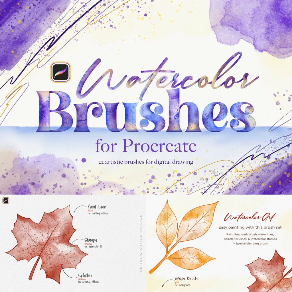 Watercolor Procreate Brushes - MasterBundles