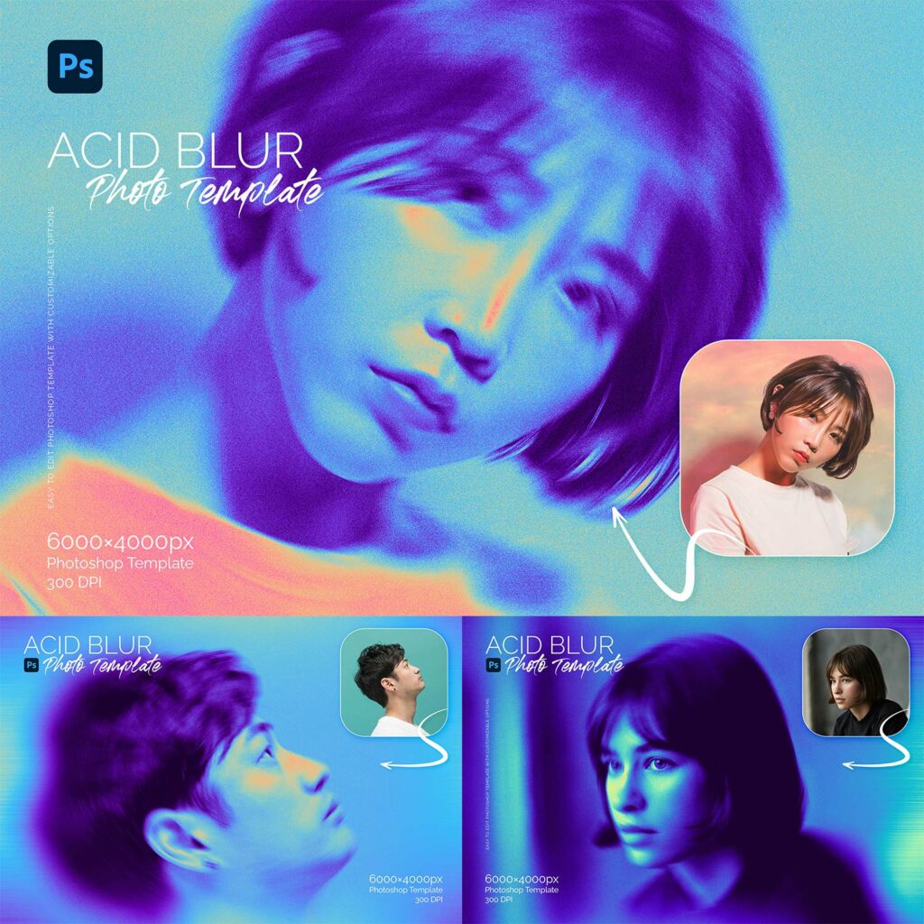 Acid Blur Photo Template - MasterBundles