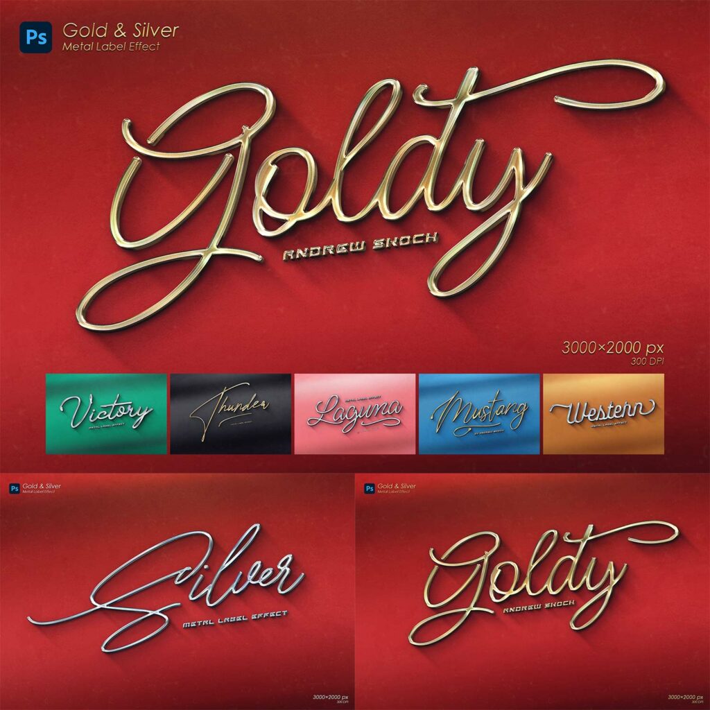 Gold & Silver Metal Label - MasterBundles