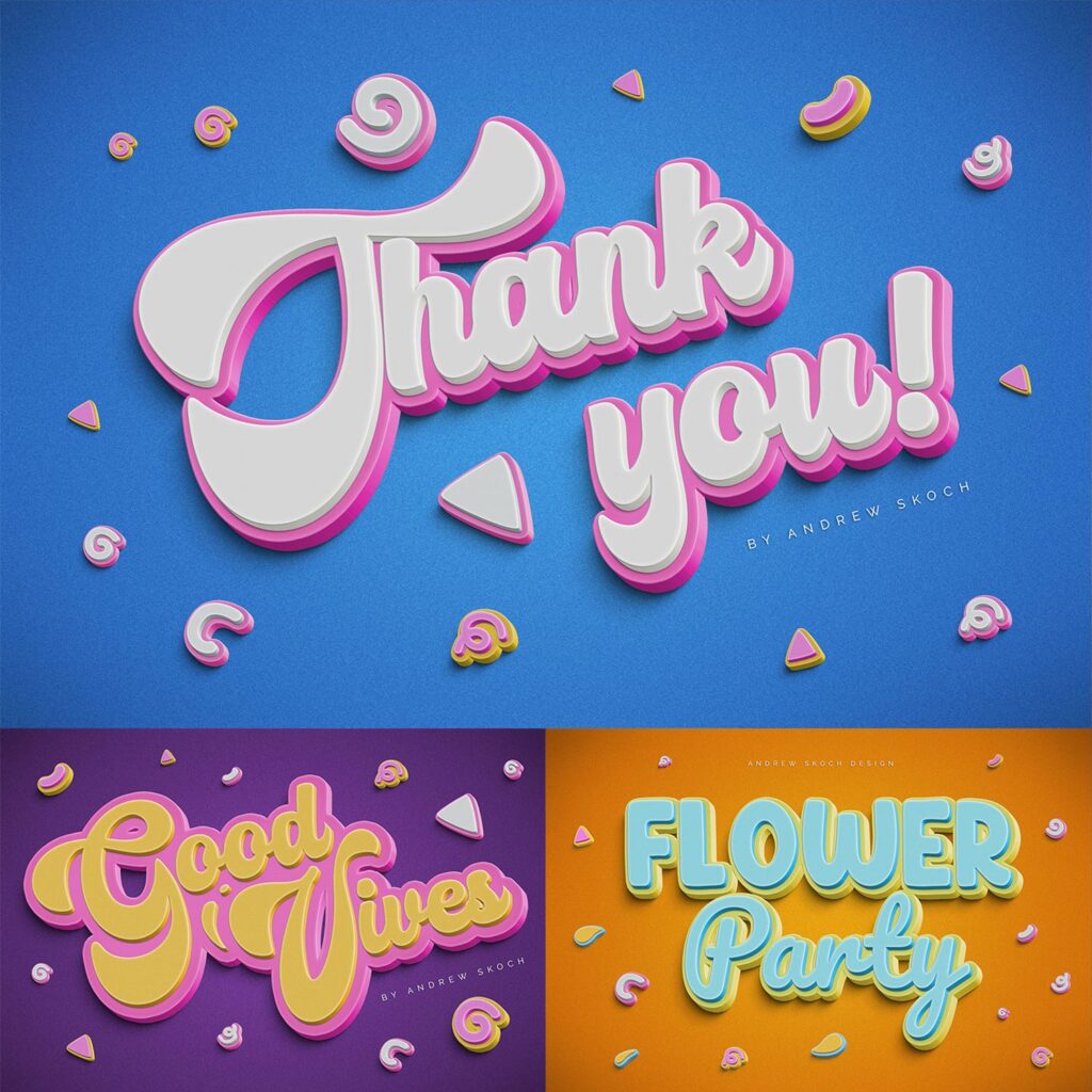 Double 3D Text Effects - MasterBundles
