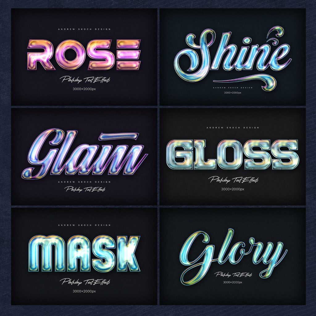 Holographic Text Effects - MasterBundles