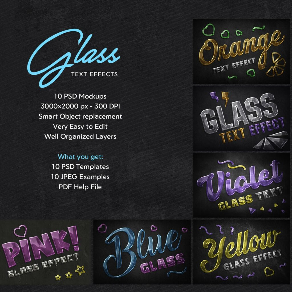 Glass Text Effects - MasterBundles