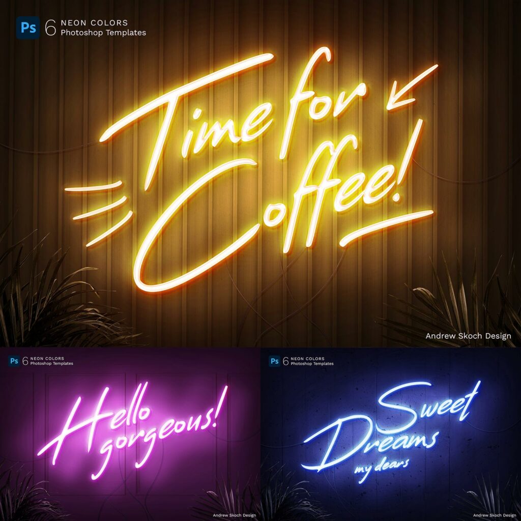 Neon Sign Templates - MasterBundles