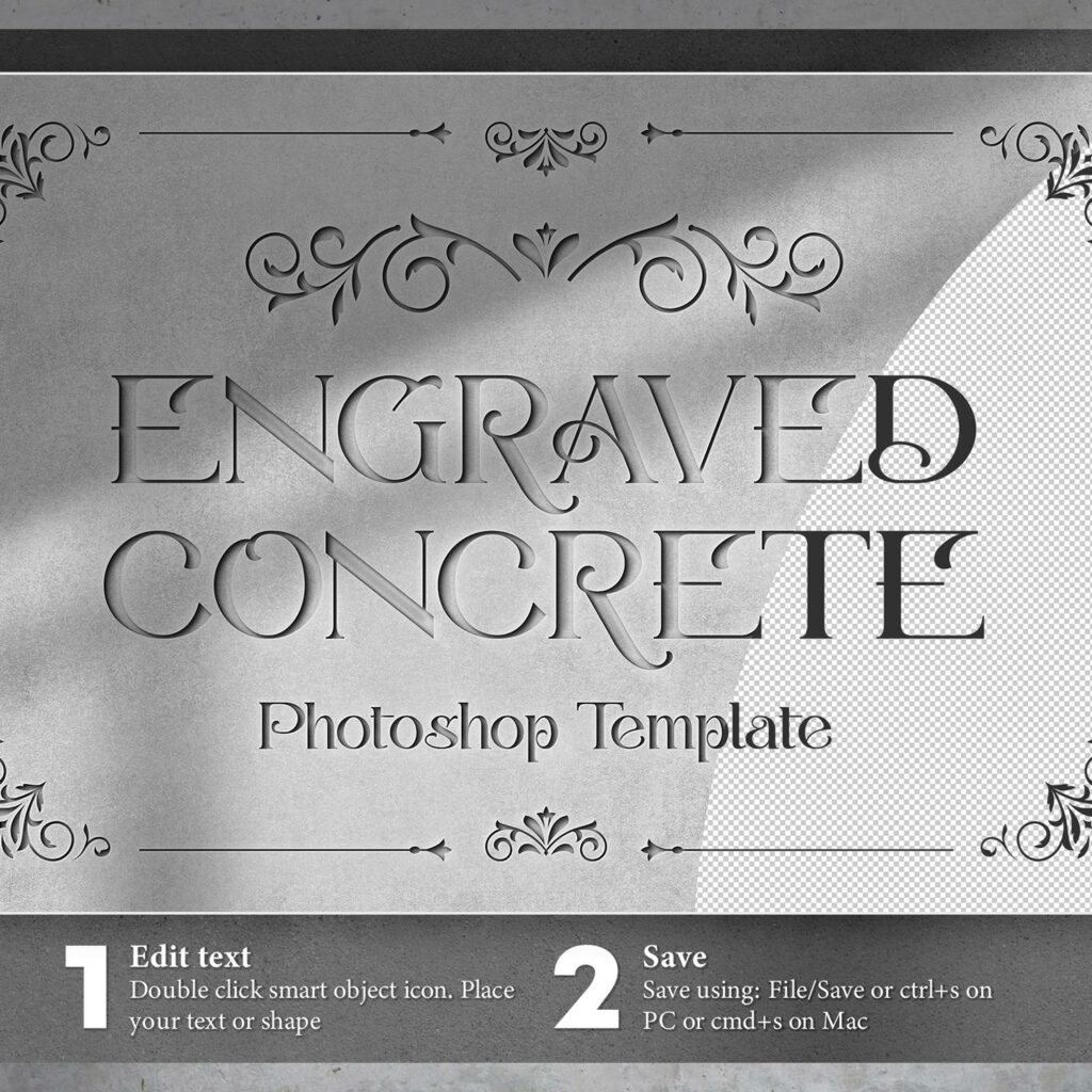 Engraved Concrete Template - MasterBundles
