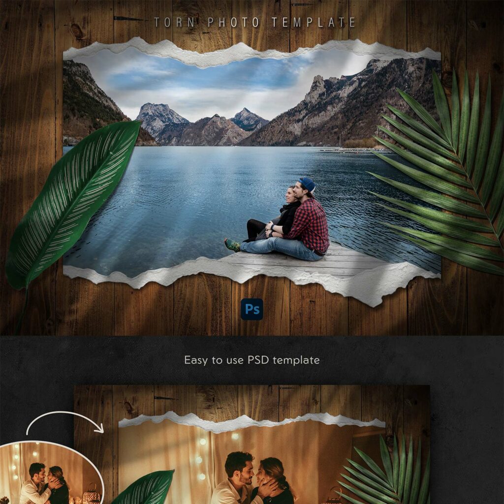 Torn Photo Template - MasterBundles