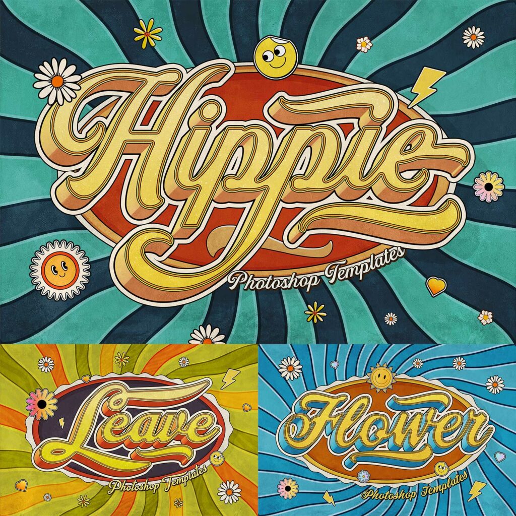 Retro Hippie Text Effects - MasterBundles