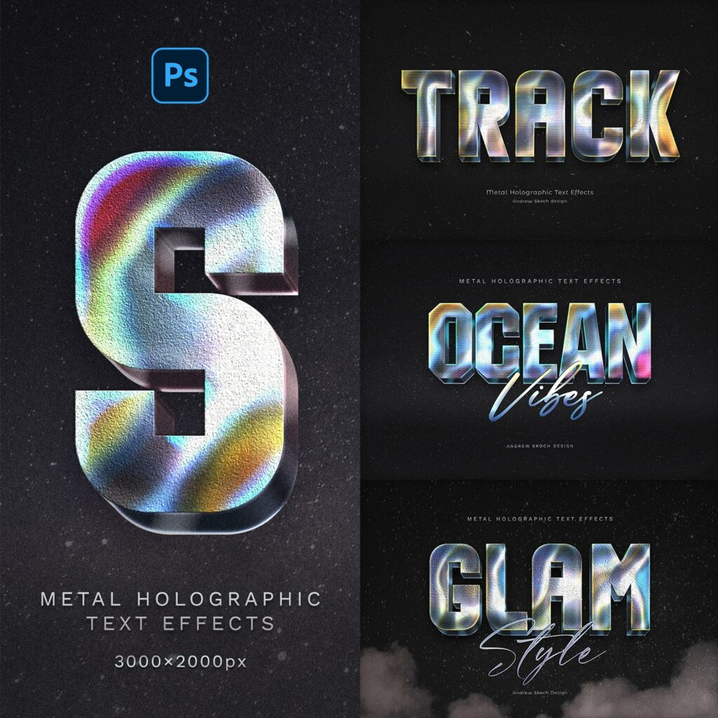 Holographic Text Effects - MasterBundles