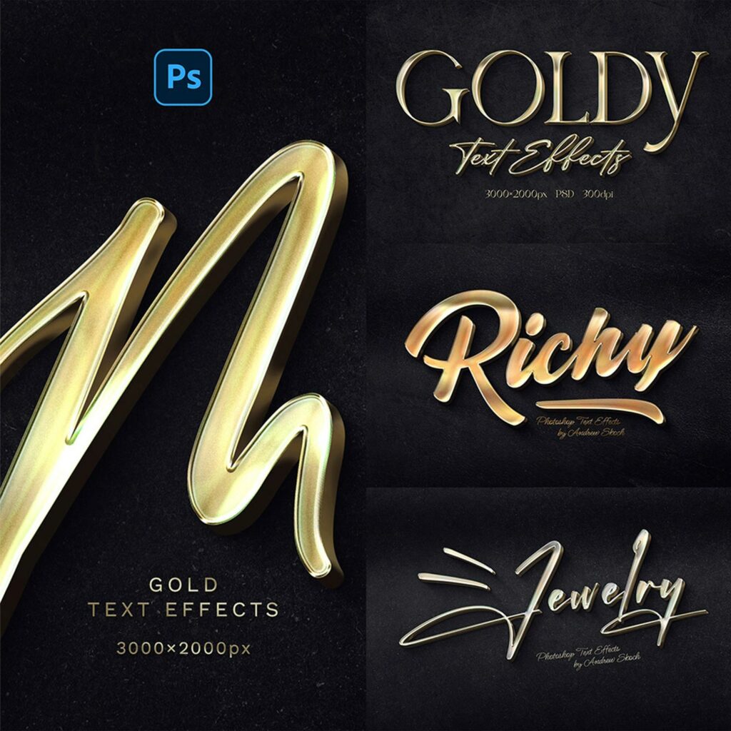 Gold Text Effects - MasterBundles