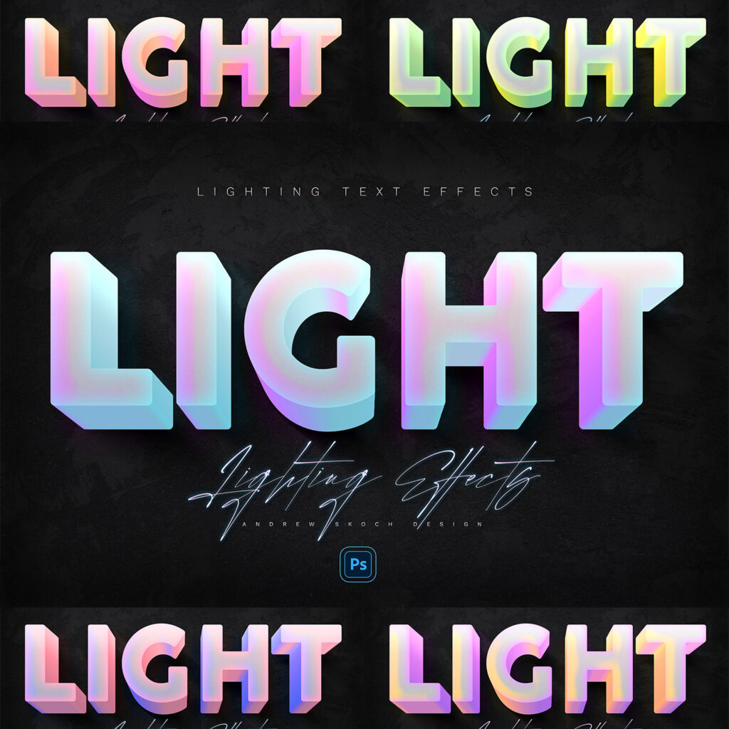 Double Light Text Effects - MasterBundles