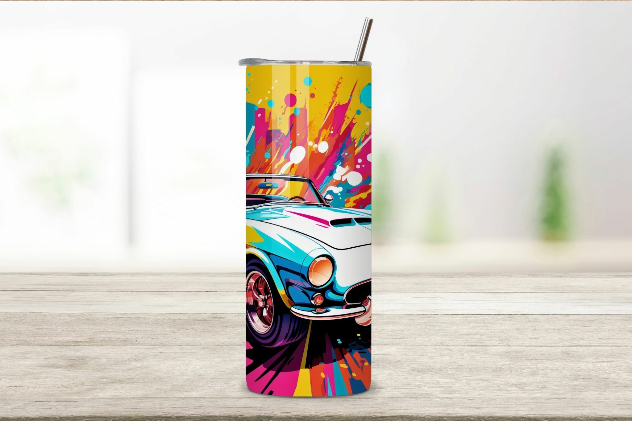 Pop Art Cars Tumbler Wrap, Sublimation PNG design, 20 oz, 20oz skinny ...