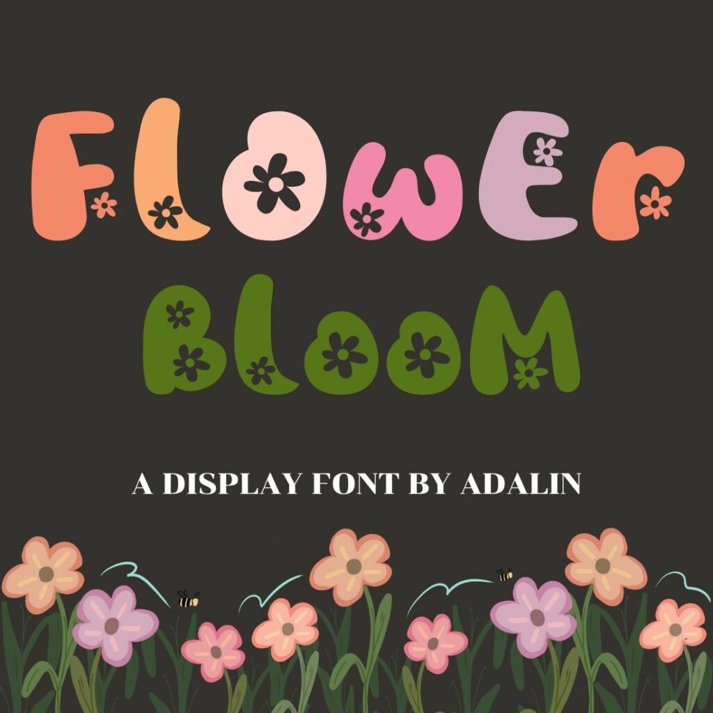 Flower Bloom - Display Font - MasterBundles
