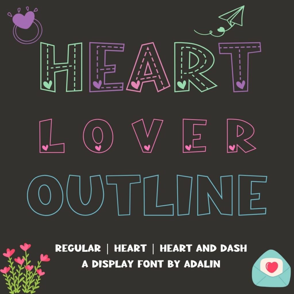 Heart Lover Outline Font - MasterBundles