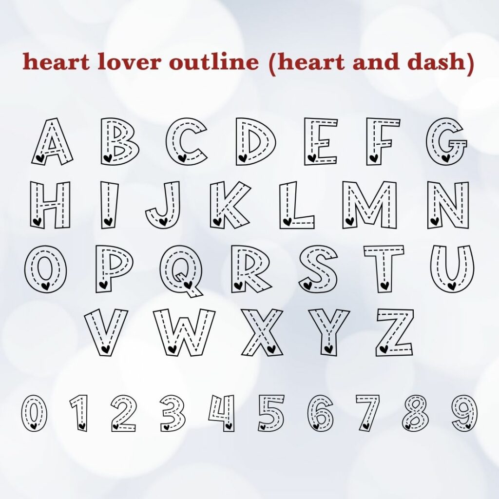 Heart Lover Outline Font - MasterBundles